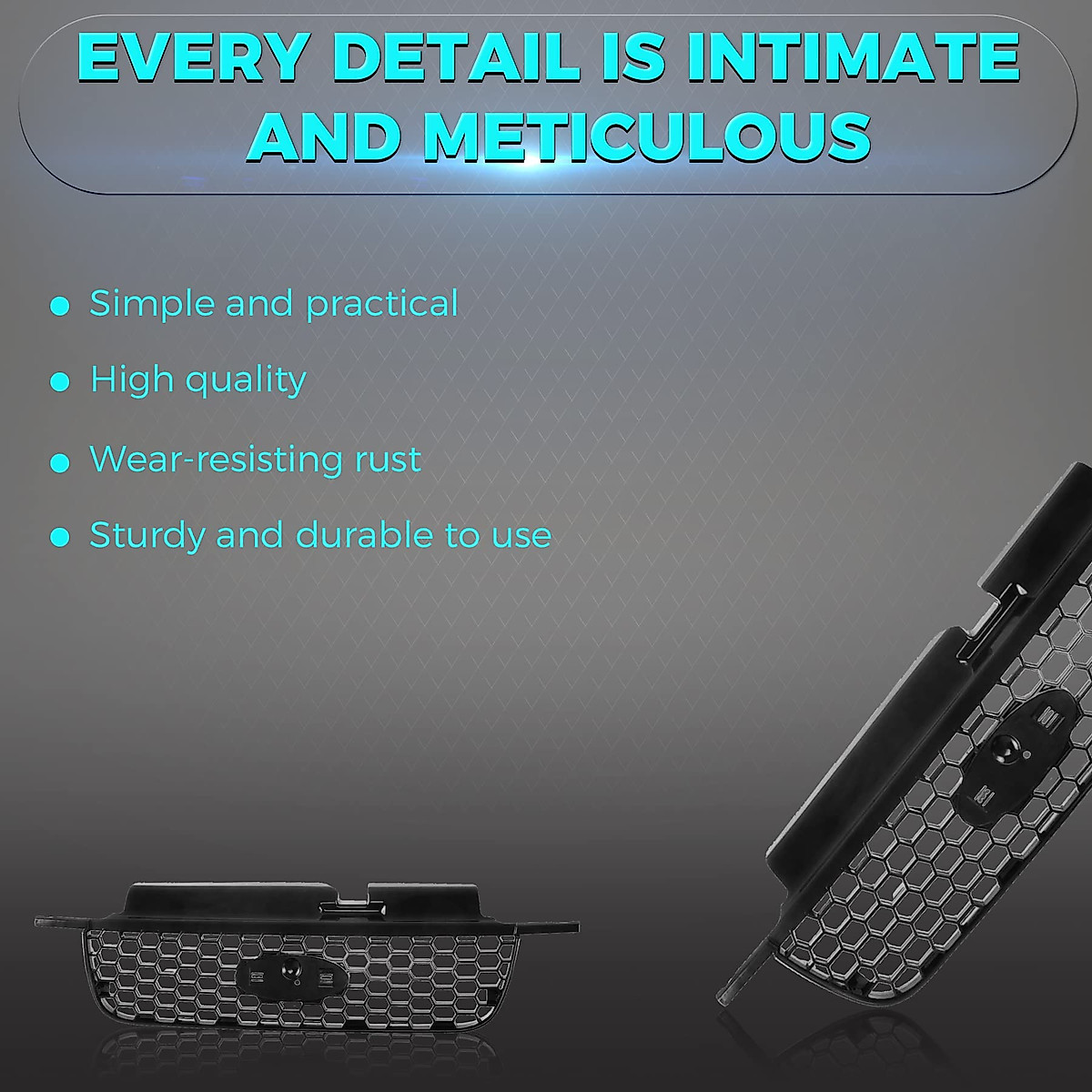 Titanium Plus Autoparts 2005-2007 Compatible With FORD Escape Front Grille Grill Black FO1200446 5L8Z8200AAB