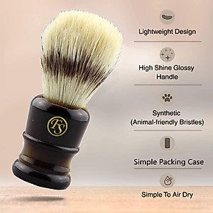 Frank FS shaving Synthetic Hair Shaving Brush for Men's Personal and Professional Shaving (Dark Horn)