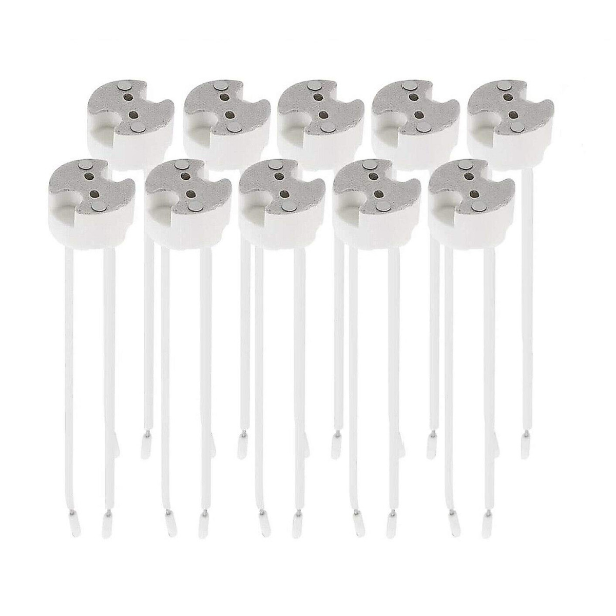 10 Pack Bioluz LED MR16 Socket, GU5.3 Socket, LED Halogen Lamp Ceramic Wire Connector Base Socket Adapter MR16 MR11 G4 GU5.3 Socket (Pack of 10)