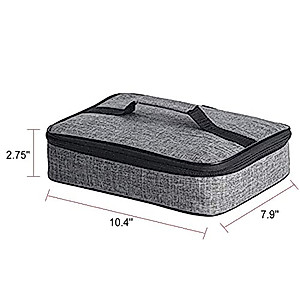 Inroserm Reusable Flat Lunch Bag with Aluminium Foil and Handle, Insulated Lunch Bag for Women, Men (Grey)