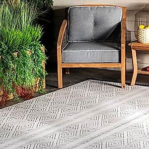 nuLOOM Indoor/Outdoor Striped Miriam Area Rug, 12' x 15', Grey