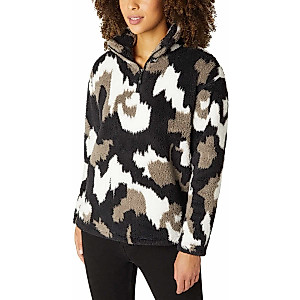 Eddie Bauer Ladies’ Plush 1/4 Zip (as1, alpha, x_l, regular, regular, Black, XL)