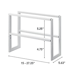 Yamazaki Home Expanding Shoe Rack, Metal, Adjustable Steel One Size White