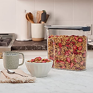 Rubbermaid Brilliance Cereal Food Storage Container with Flip Top Spout, Dishwasher Safe, Clear