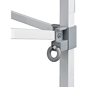 E-Z UP Vantage Instant Shelter Canopy, 10' x 10', White Powder-Coated Steel Frame with Wide-Trax Roller Bag & 4 Piece Spike Set, White