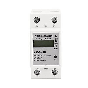 Splenssy Single-Phase Din Rail WiFi Intelligent Energy Meter Power Consumption Kwh Meter Wattmeter Support Smartlife/Tuya APP Control Compatible with Alexa and Google Home