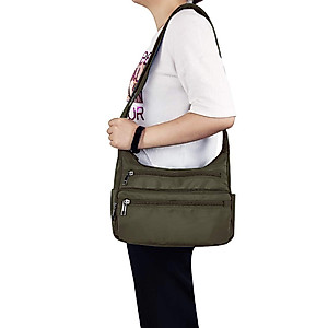 Volcanic Rock Lightweight Shoulder Bags Messenger Handbags Multi Pocket Nylon Waterproof Crossbody Bags