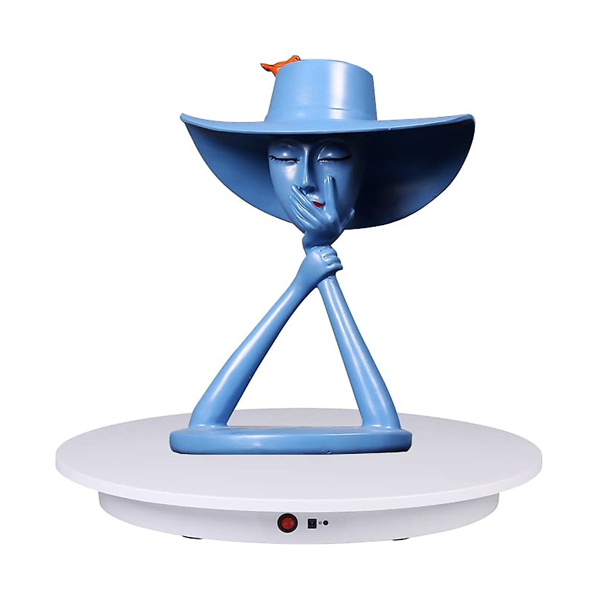 JAYEGT Motorized Rotating Display Stand, 360 Degree Electric Rotating Potography Turntable for Products Display，Live Video Show, Remote Control Angle, Speed (White / 16.5inch /330Lbs Load/Wired)