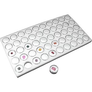 White Foam with 50 Acrylic Compartments Jewelry Tray Liner