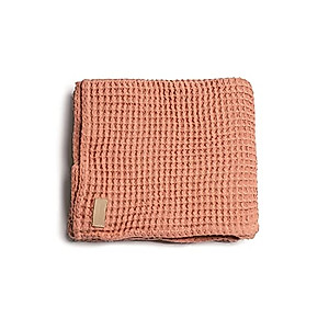Happy Place 100% Organic Cotton Waffle Weave Blanket, Lightweight Skin Friendly Throw Blanket, 50" X 70" Size Blanket for All Season (Terra Cotta)