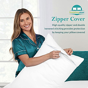 Body Pillowcase 20X48 Body Pillow Cover White Zipper Closer Set of 1 Piece Body Pillow Case Premium -600 Thread Count Hotel Quality 100% Soft Egyptian Cotton Body Pillowcases 20 x 48,White Solid