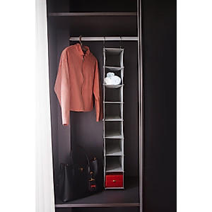 Amborido 8 Shelf Hanging Shoe Organizer for Closet Non Woven Fabric Gray