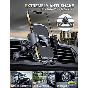 TORRAS Phone Holder for Car [Vertical & Circle Friendly] Universal Stable Car Phone Mount Air Vent Sturdy Hook Automobile Cradle Fits for iPhone 14 13 12 11 pro max Samsung S22 S21 Ultra Smartphone
