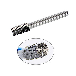 SB-3 Tungsten Carbide Burr Rotary File Cylinder Shape Double Cut with 1/4''Shank for Die Grinder Drill Bit