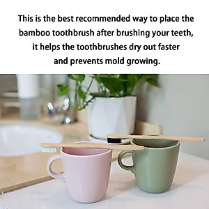 bambonice Bamboo Toothbrushes, 10 Pack, Battery Powered, Green and White