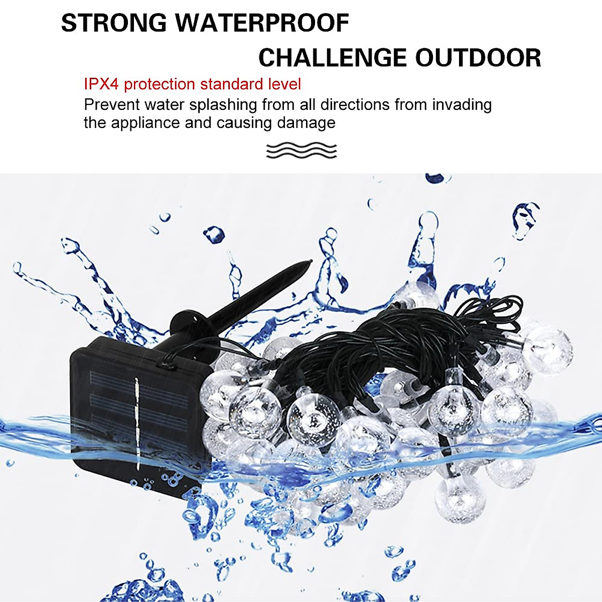 Garden Solar String Lights, 200 LEDs 72ft 8 Modes Waterproof Crystal Globe Balls Lighting for Outdoor Patio Lawn Garden Yard Decoration Wedding Holiday Home Party Wedding Christmas Decor (Warm White)