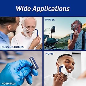 Medpride Disposable Razors | 50-Pack| Twin Blades & Easy Grip For Max Control & Smoothness| Unisex, Smooth & Comfortable Shaving Care for Men & Women