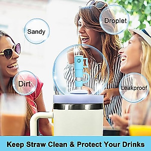 6Pcs Straw Covers Cap Fitting for Stanley Cup,10mm Silicone Straw Topper Compatible for Stanley 30&40 Oz Tumbler with Handle, Straw Caps Reusable Straw Tip Cover Suited for Stanley Cup Accessories
