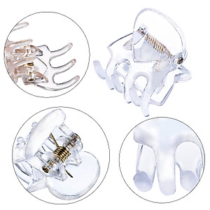 Hotop Hair Clip, 24 Pcs Small Mini Hair Claw Clips for Girls and Women, Non-Slip Plastic Tiny Jaw Clips, Clear