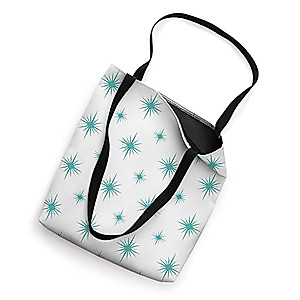 Turquoise Blue Starburst Pattern Mid-century Modern Tote Bag