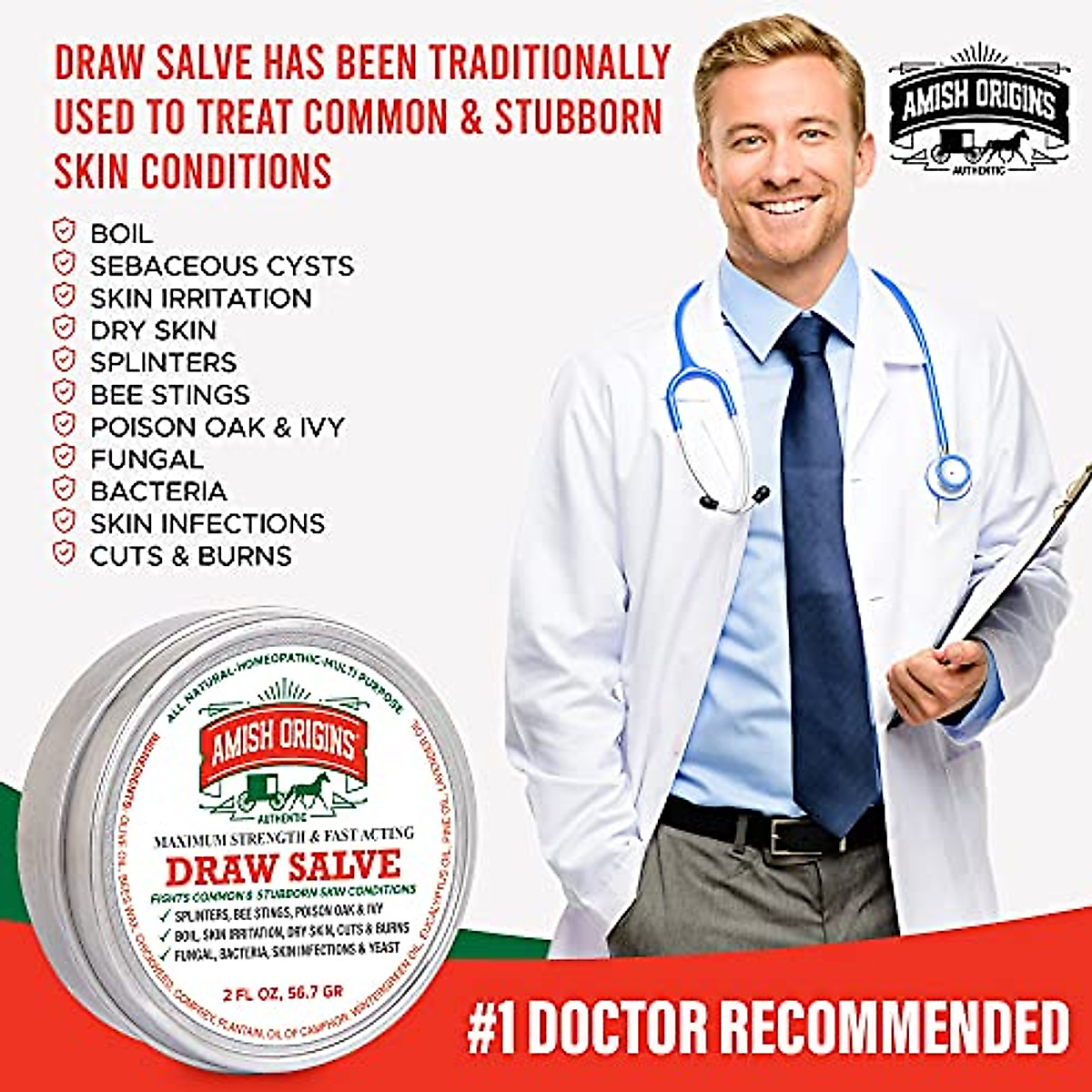 Drawing Salve Ointment 1oz, ingrown Hair Treatment, Boil & Cyst, Splinter Remover, Bug and Spider Bites, bee Sting, Mosquito bite Itch Relief, Poison Ivy, by Owell Naturals