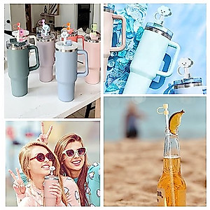 GLBEAR 8Pcs Silicone Straw Tips Cover Compatible with Stanley 30&40 Oz Tumbler, 10mm/0.4in Cloud Shape Straw Covers Cap,Straw Protectors, Straw Tip Covers for Stanley Cups Accessories