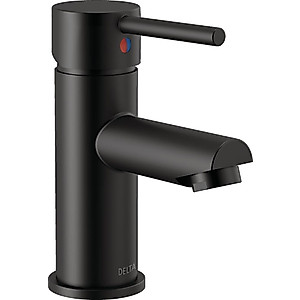 DELTA 559LF-BLGPM-PP Modern Handle Lavatory Faucet Single Hole, Matte Black
