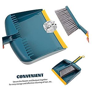 Healeved 1 Set Kitchen Broom Tiny Cleaning Broom Mini Dustpan Soft Bristle Broom Hand Broom Shovel Brush Combination Short Handle Broom Tiny Brush Dustpan Car Broom and Dustpan Pp Green