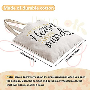 Frienda 4 Pieces Teacher Canvas Bags Teacher Tote Bag Teachers Appreciation Present for Travel Grocery Shopping