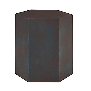 Ball & Cast End Concrete Accent Side Table, Rust Brown