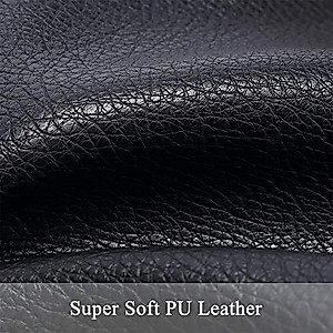 Women's Soft PU Leather Tote Shoulder Bag from HORSE&TIGER, Minimalist Litchi Texture Handbag (Black)