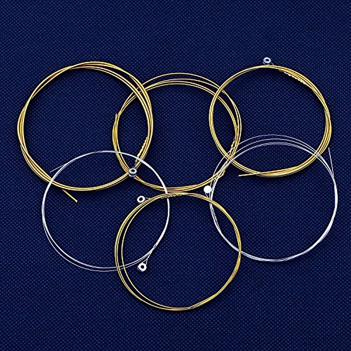Acoustic Guitar Strings Nickel Alloy Strings Set, 6 Guitar Stings, E-010, B-013, G-023, D-030, A-036, E-046, Clear and Gold