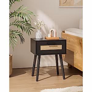 Aobafuir Wood Nightstand, Night Stand for Bedroom, Bedside Table with Drawers, Farmhouse End Table with Storage for Living Room (Bohemian)