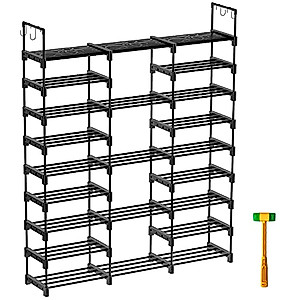 UMBFUN Shoe Rack, 9 Tiers Shoes Rack Organizer for Entryway Hold 50-55 Pairs Shoes and Boots Metal Shoes Storage Tall Stackable Free Standing Big Shoe Rack for Closet(3x9)