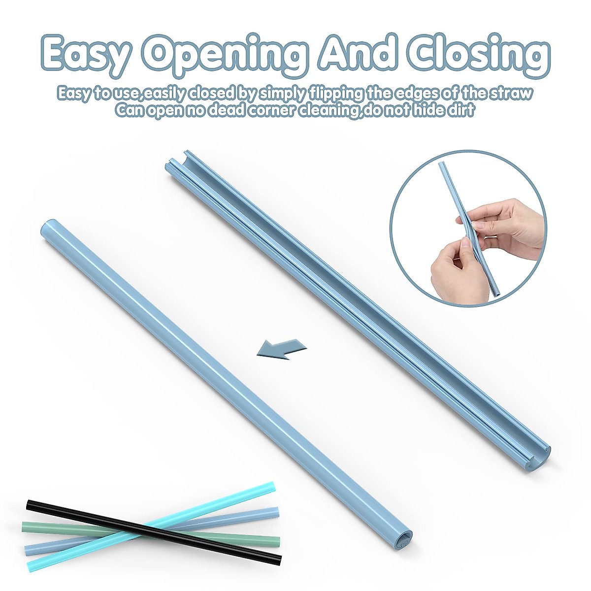 HAPPY CREATE 8 Pcs Reusable Silicone Premium Softy Drinking Straws in Snap Straw-Openable Design Hot and Cold Compatible（4 colors）