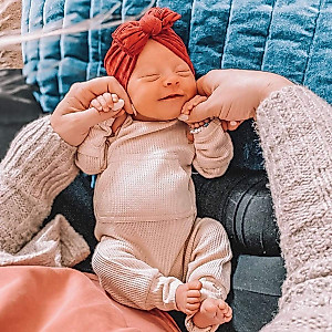 Newborn Baby Toddler Cotton Hat Baby Girl Knotted Hat Cute Donut Soft Turban Bow Cap Set (BHT 8)