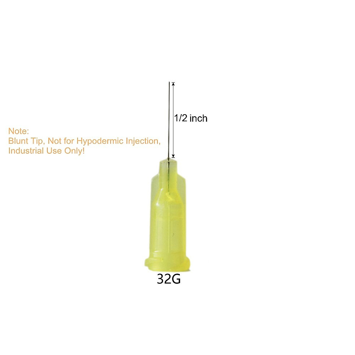 BSTEAN 50 Pack Blunt Tip Dispensing Needle with Luer Lock, Industrial Unsterilized (32G, 1/2 Inch)