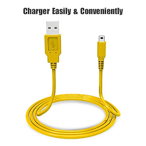 [2 Pack] 5FT USB Charger Charging Cable for 3DS Compatible with Nintendo New 3DS XL/New 3DS/ 3DS XL/ 3DS/ New 2DS XL/New 2DS/ 2DS XL/ 2DS/ DSi/DSi XL Bule/Red/Yellow