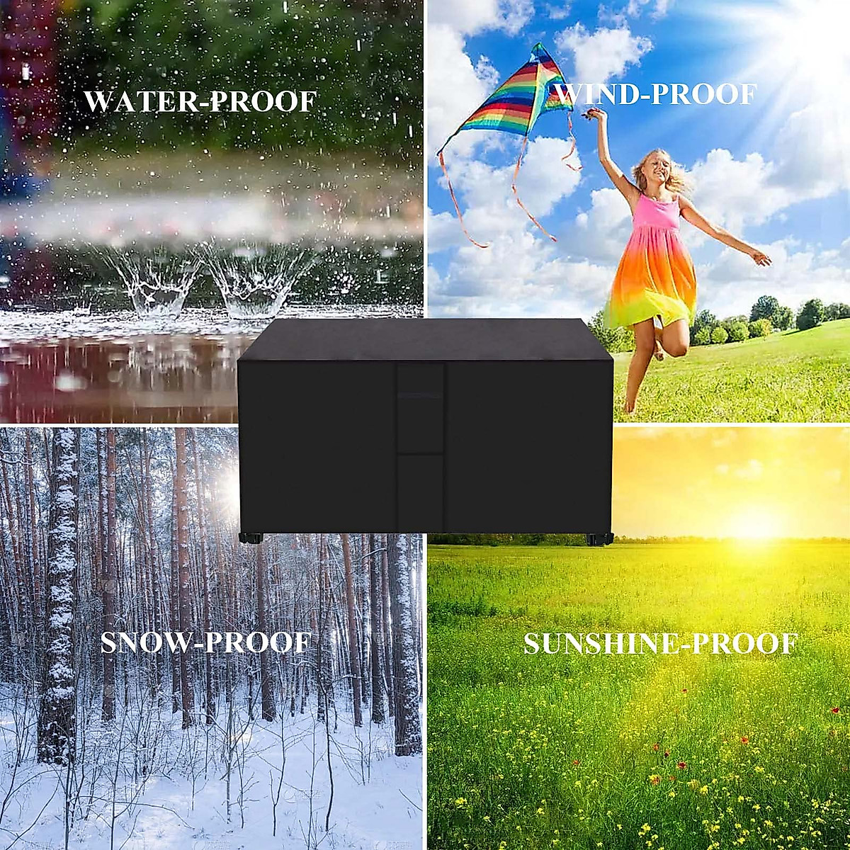 Garden Furniture Cover Waterproof 138x102x35in, Outdoor Sectional Sofa Set Covers, Heavy Duty 420D Patio Furniture Set Cover, Rectangular Table and Chair Set Covers, for Deck, Lawn and Backyard