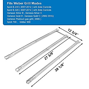 Utheer 7508 Grill Burner Tube for Weber Genesis Silver B/C Gold B/C Spirit 700 Spirit E-310, E-320 Side Control Weber 900 Grill Parts Stainless Steel Gas Grill Burner Tube Kit,Detachable Burner