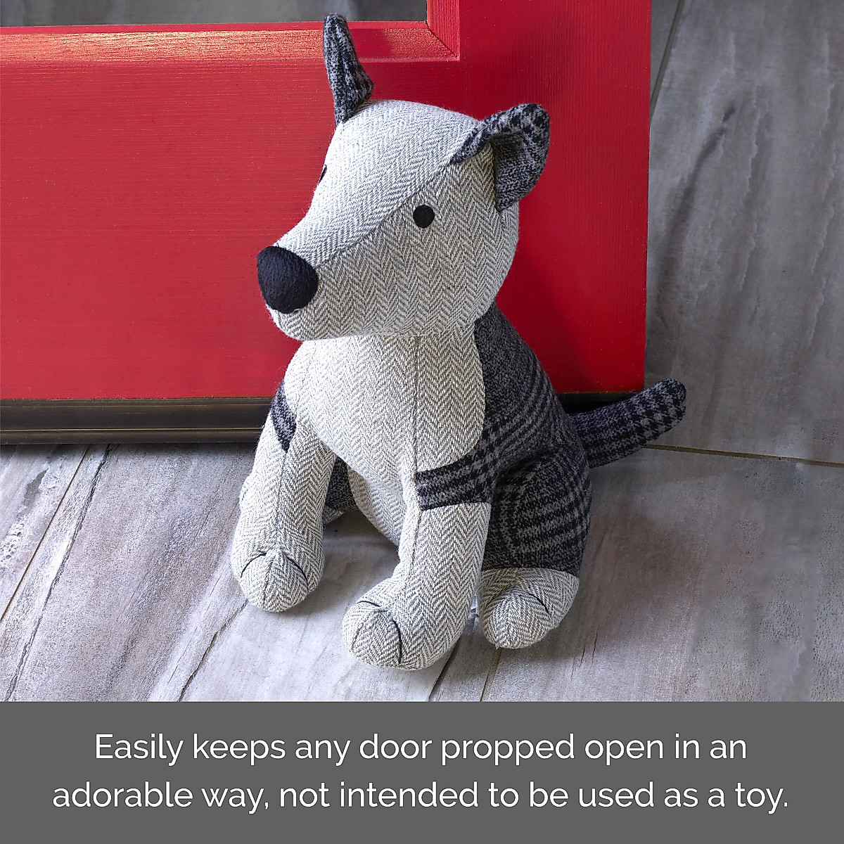 Elements 8.66x11.02x11.02 Inch Gray Dog Weighted Fabric Door Stopper
