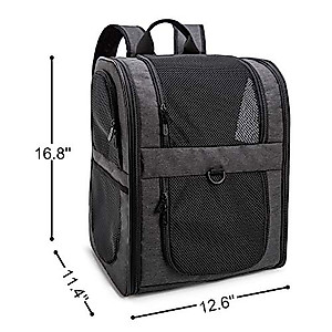 Apollo Walker Pet Carrier Backpack for Large/Small Cats and Dogs, Puppies, Safety Features and Cushion Back Support for Travel, Hiking, Outdoor Use (Black)