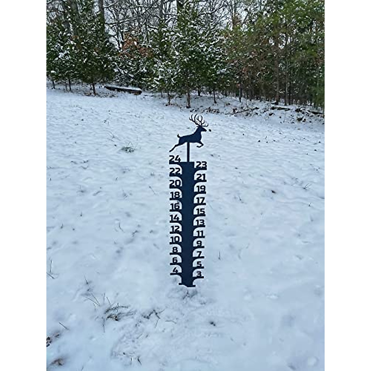 Snowflake Snow Meter Snowmobile Snow Meter Metal Snow Measuring Ruler Outdoor Garden Decoration