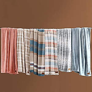 Wrangler - King Blanket, Ultra Soft Plush Fleece Blanket (Modern Serape Stripe Blue, King)