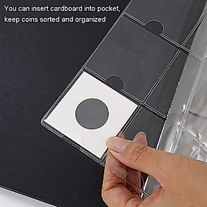 FRIMOONY 300 Cardboard Coin Holders in 6 Assorted Sizes, with 6 Sheets Coin Pocket Pages, for Coin Collection