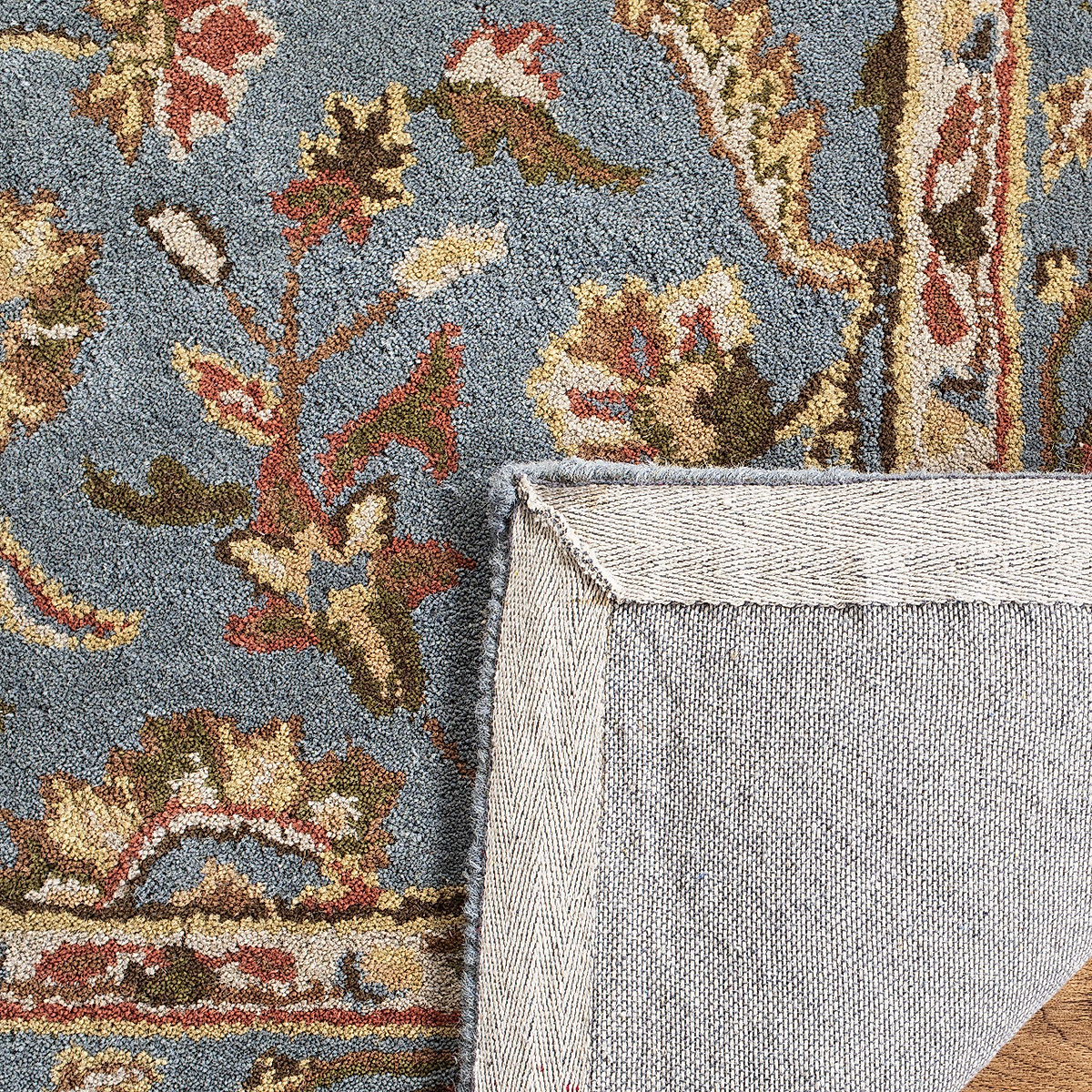 SAFAVIEH Heritage Collection Accent Rug - 3' x 5', Blue & Blue, Handmade Traditional Oriental Wool, Ideal for High Traffic Areas in Entryway, Living Room, Bedroom (HG969A)