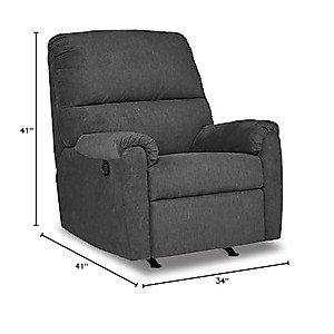 Signature Design by Ashley Miravel Casual Manual Rocker Recliner, Gray