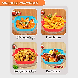 Air Fryer Silicone Liners-Silicone Air Fryer Liners,Air Fryer Liners Rectangular Silicone Air Fryer Basket Accessories Airfryer Liners Rectangle Air Fryer Liner Pot Basket Reusable Baking Tray 2pcs