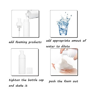 150ml White Empty Plastic Foam Pump Bottles, Soap Pump Dispenser Bottles for Travel Bathroom Kitchen Sink Countertop (3Pcs)