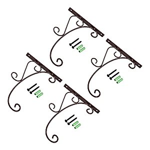 Tool parts 4pcs Iron Wall Hooks Bracket 230mmx155mmx16mm for Hanging Lanterns Bronze